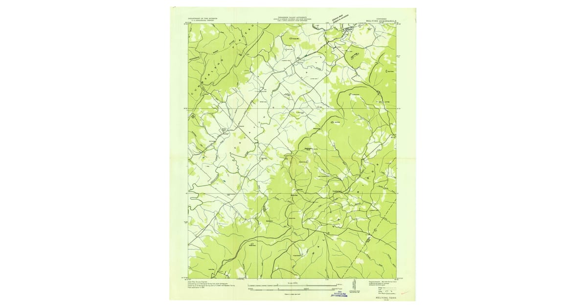 1935 Map of Melvine, Bledsoe County, TN — High-Res | Pastmaps