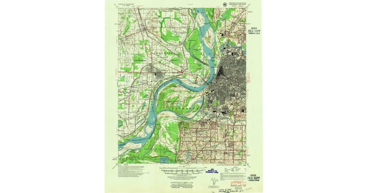 1955 Map of Memphis, TN — High-Res | Pastmaps