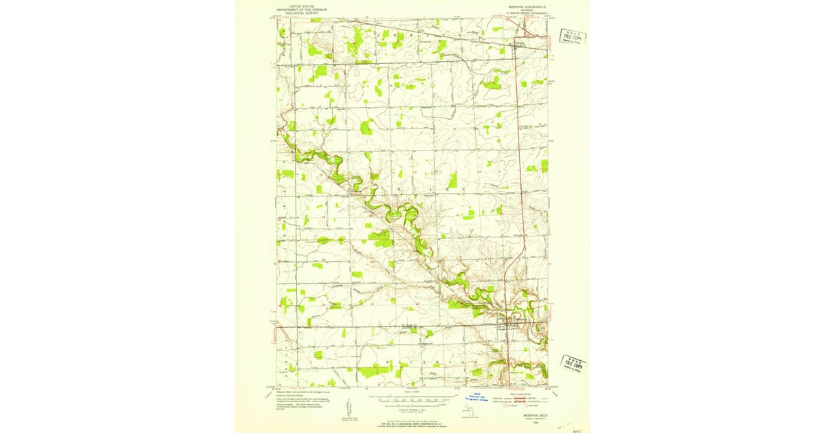 1952 Map of Memphis, MI — High-Res | Pastmaps