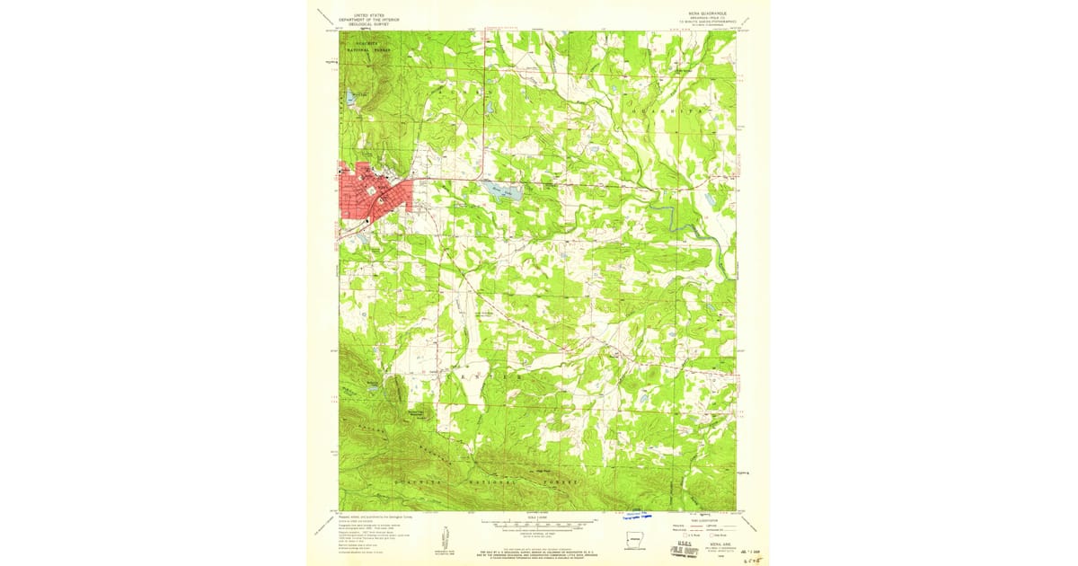 1958 Map of Mena, AR — High-Res | Pastmaps