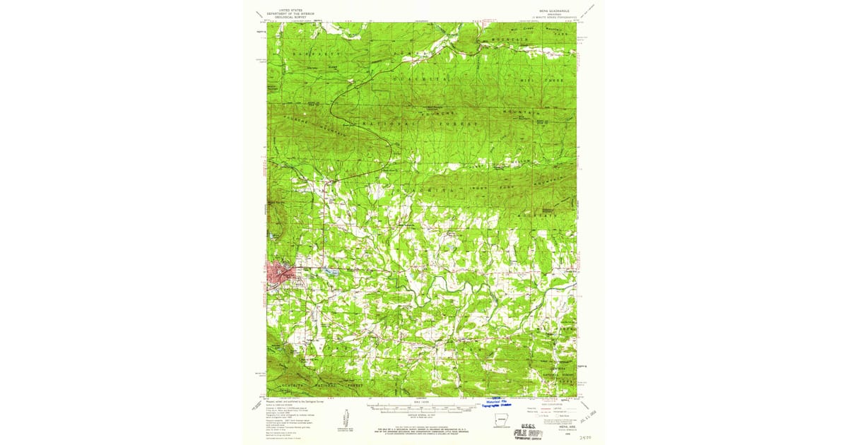 1958 Map of Mena, AR — High-Res | Pastmaps