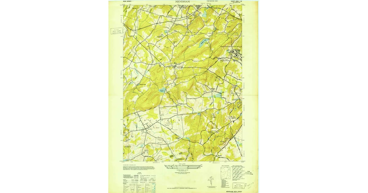 1947 Map of Mendham, Morris County, NJ — High-Res | Pastmaps