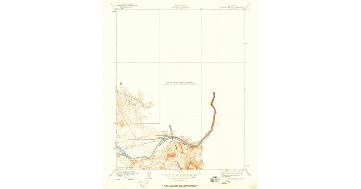 1916 Map of Merced Falls, Mariposa County, CA — High-Res | Pastmaps