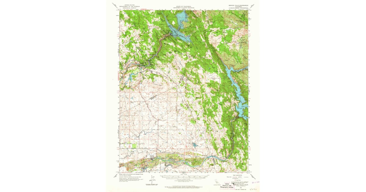 1962 Map of Merced Falls, Mariposa County, CA — High-Res | Pastmaps