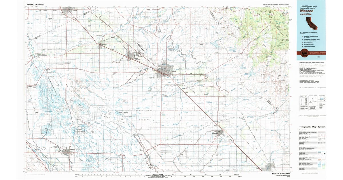 1980s Maps of Merced, CA | Pastmaps