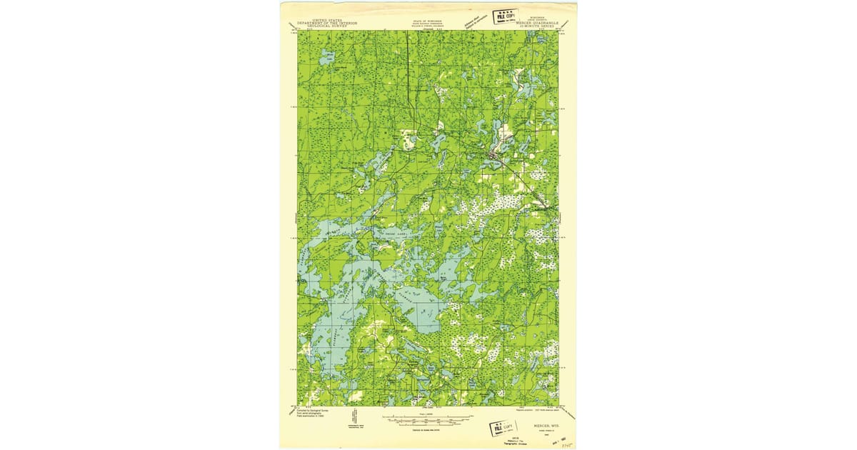 1940 Map of Mercer, WI — High-Res | Pastmaps
