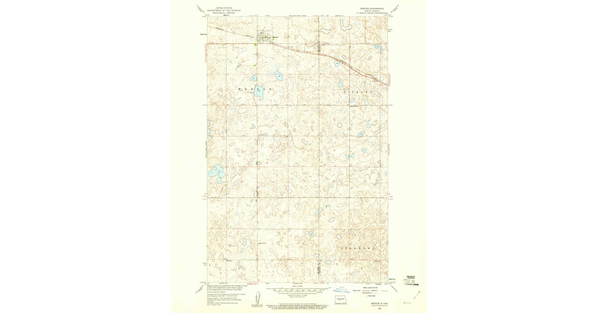 1959 Map of Mercer, ND — High-Res | Pastmaps
