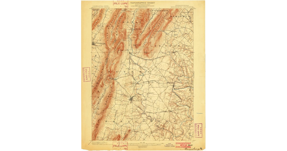 1902 Map of Mercersburg, PA — High-Res | Pastmaps