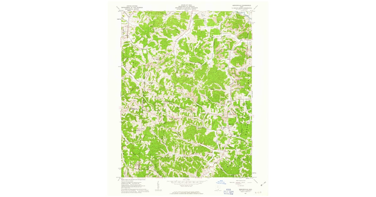 1961 Map of Mercerville, Gallia County, OH — High-Res | Pastmaps