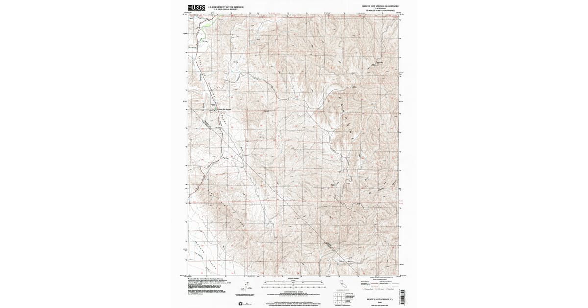 2000 Map of Mercey Hot Springs, Fresno County, CA — High-Res | Pastmaps