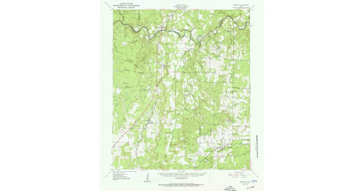 1950 Map of Mercury, McCulloch County, TX — High-Res | Pastmaps