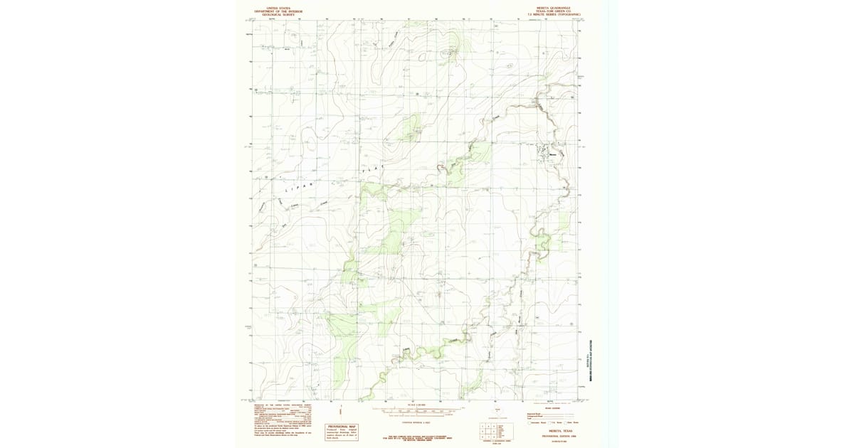 1984 Map of Mereta, Tom Green County, TX — High-Res | Pastmaps