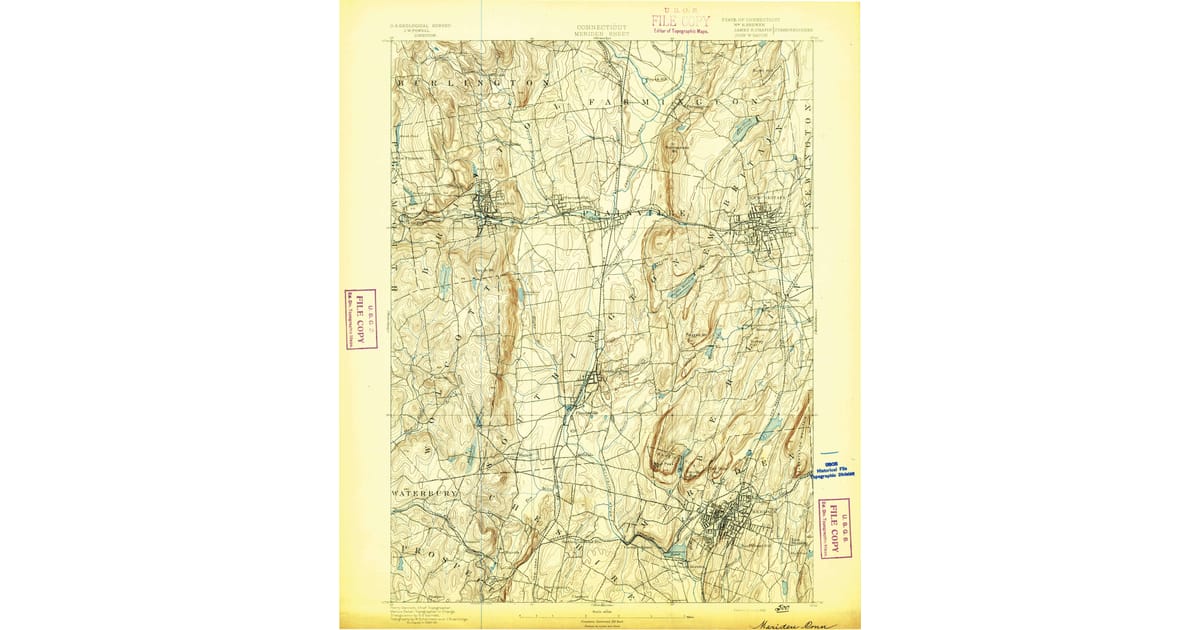 Old Maps of Wolcott, CT for Hiking & Exploration | Pastmaps