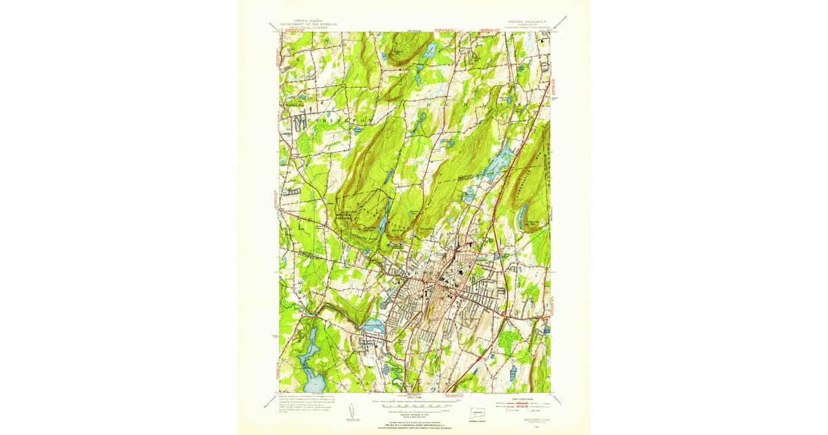 1955 Map of Meriden, CT — High-Res | Pastmaps