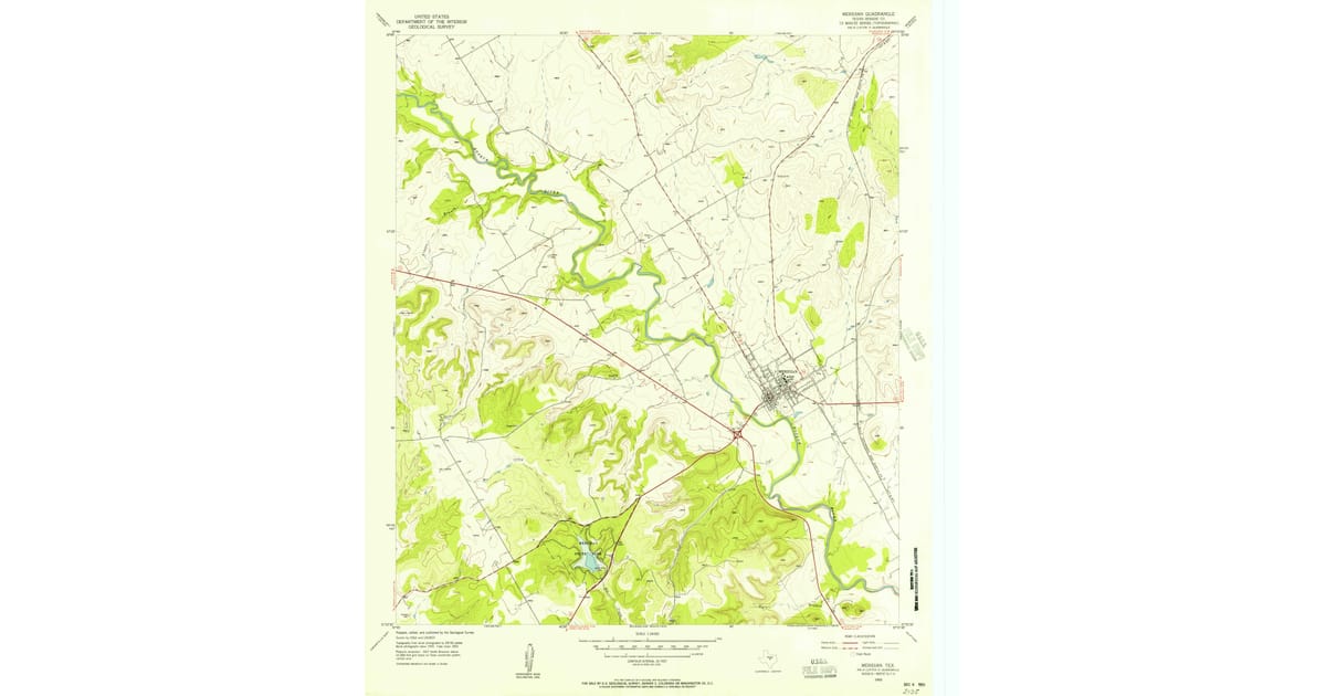 1955 Map of Meridian, TX — High-Res | Pastmaps