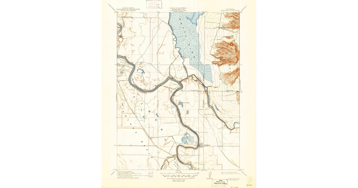 1912 Map of Meridian, CA — High-Res, 1947 Print | Pastmaps