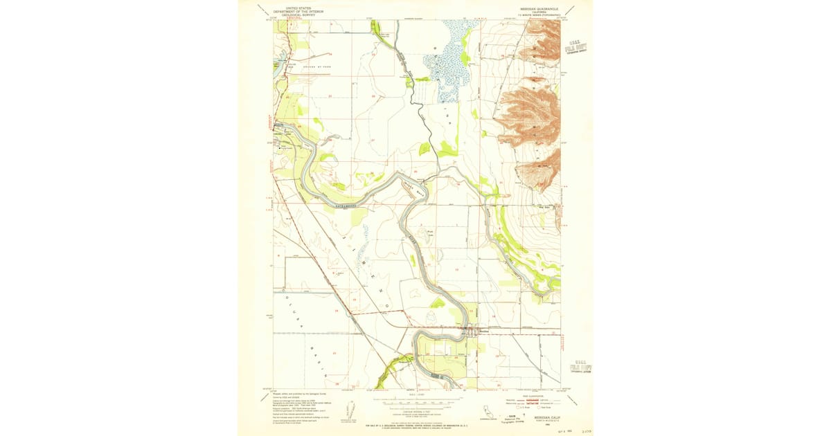 1952 Map of Meridian, CA — High-Res | Pastmaps