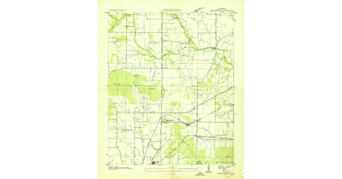 1900s (20th Century) Maps of Meridianville, AL | Pastmaps