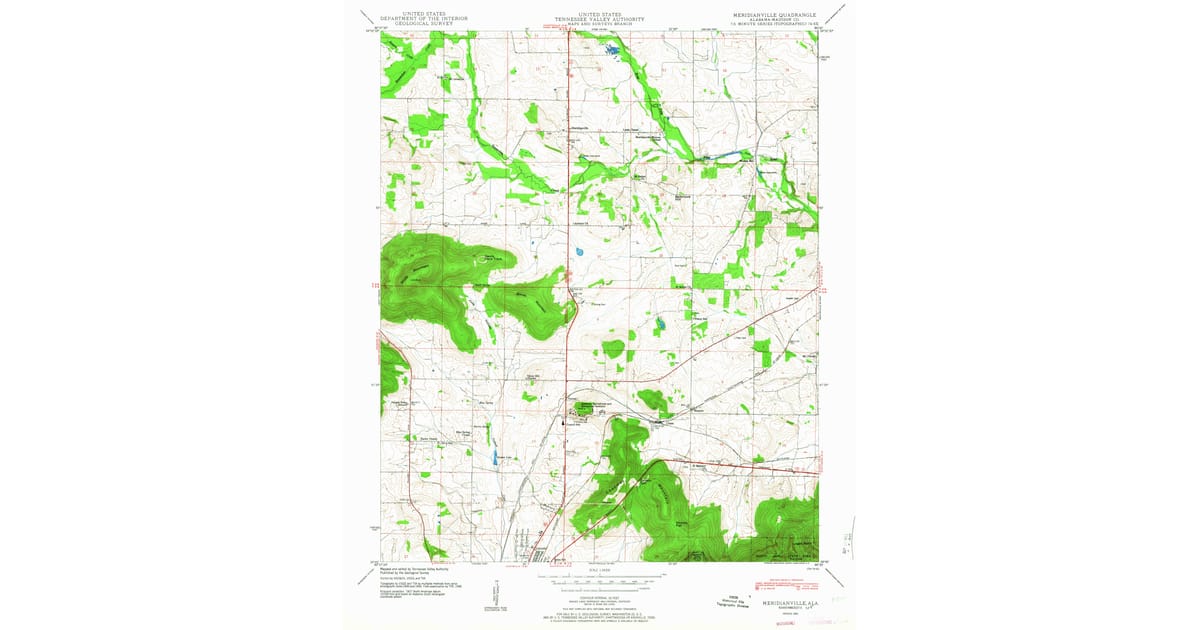 1951 Map of Meridianville, AL — High-Res | Pastmaps
