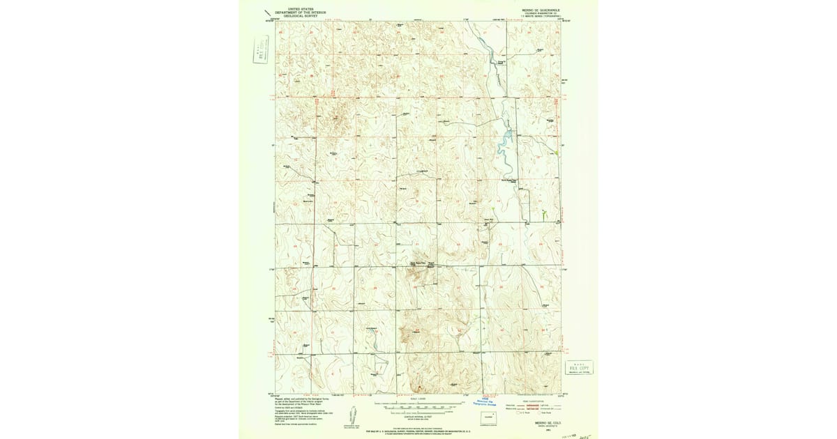 1951 Map of Merino SE, Washington County, CO — High-Res | Pastmaps