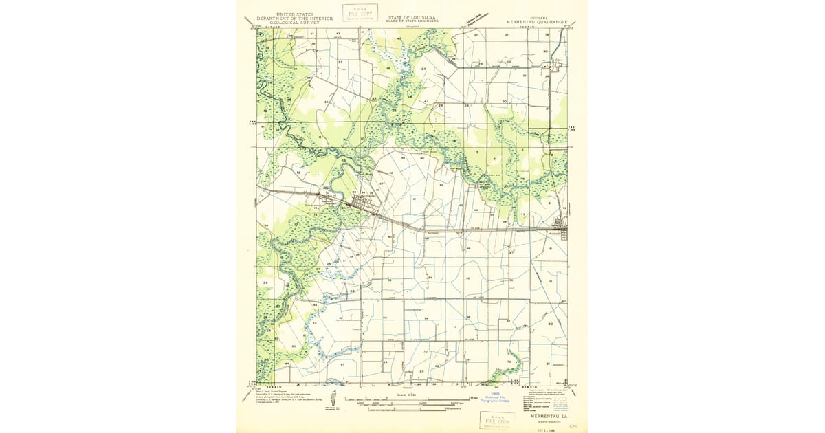 Old Maps of Mermentau, LA for Hiking & Exploration | Pastmaps