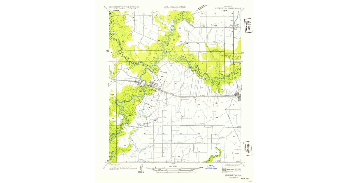 1954 Map of Mermentau, LA — High-Res | Pastmaps