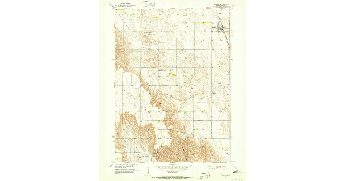 1951 Map of Merna, NE — High-Res, 1952 Print #2 | Pastmaps