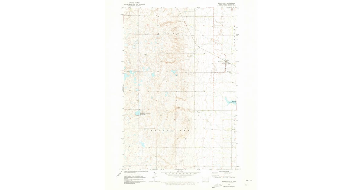 1971 Map of Merricourt, Dickey County, ND — High-Res | Pastmaps