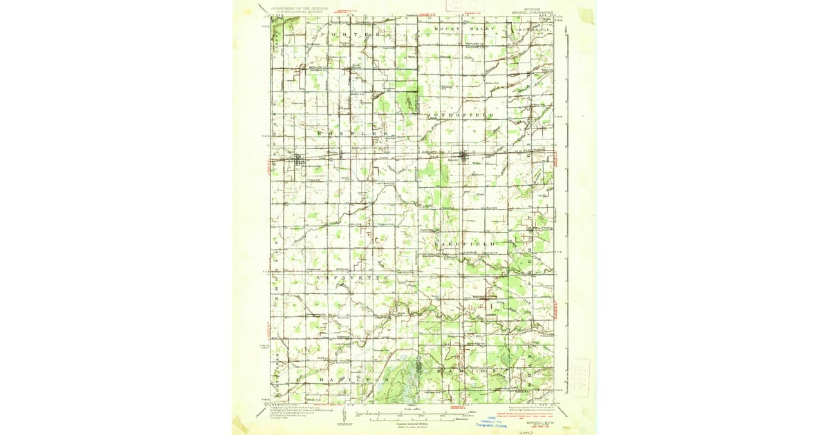 1937 Map of Merrill, MI — High-Res | Pastmaps