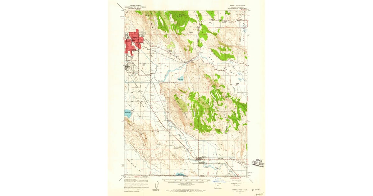 1957 Map of Merrill, OR — High-Res | Pastmaps