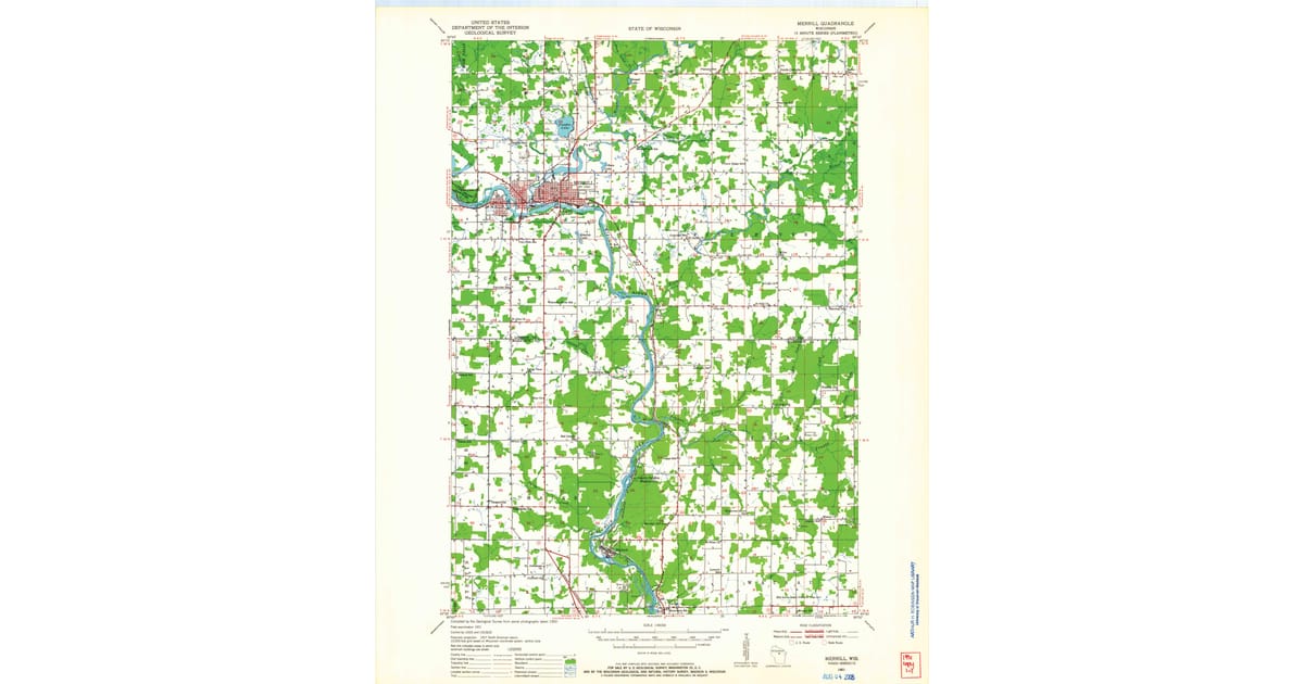 1951 Map of Merrill, WI — High-Res | Pastmaps