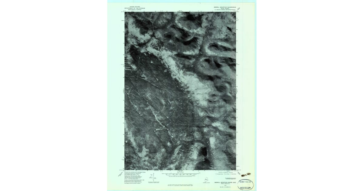 1977 Map of Merrill Mountain, Franklin County, ME — High-Res | Pastmaps