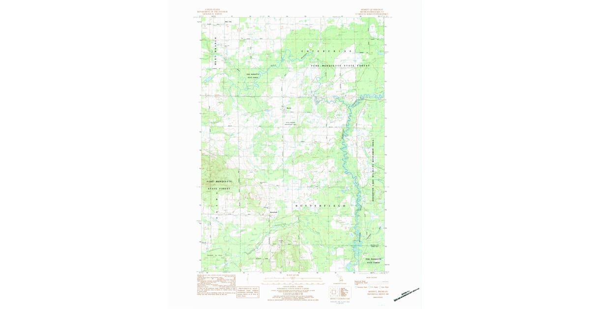 1983 Map of Merritt, Missaukee County, MI — High-Res | Pastmaps
