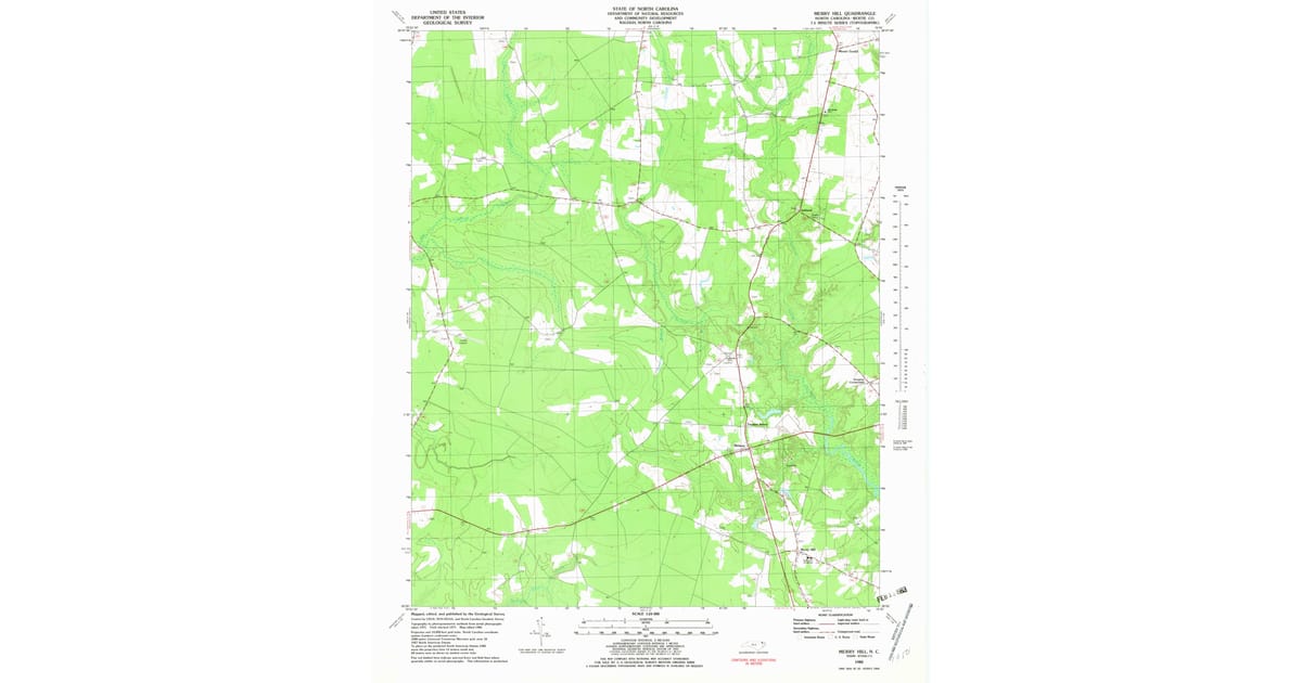1982 Map of Merry Hill, Bertie County, NC — High-Res | Pastmaps