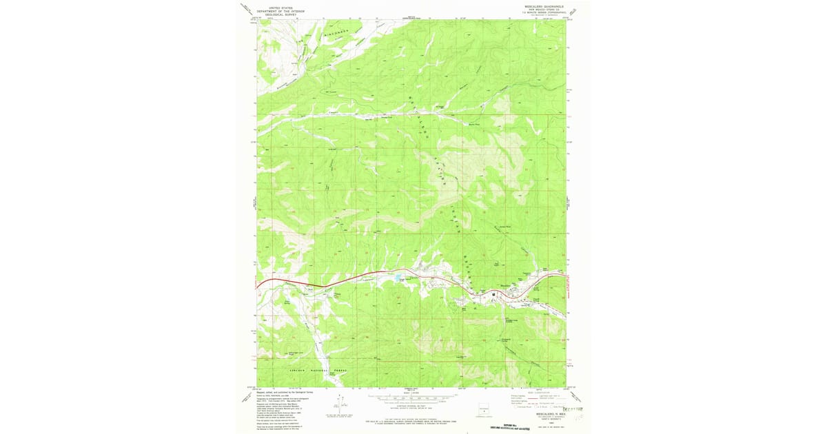 1982 Map of Mescalero, NM — High-Res | Pastmaps