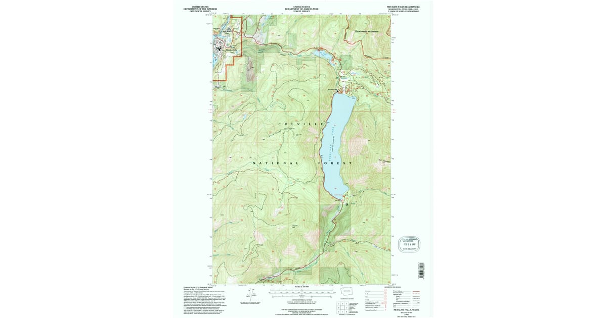 1992 Map of Metaline Falls, WA — High-Res | Pastmaps