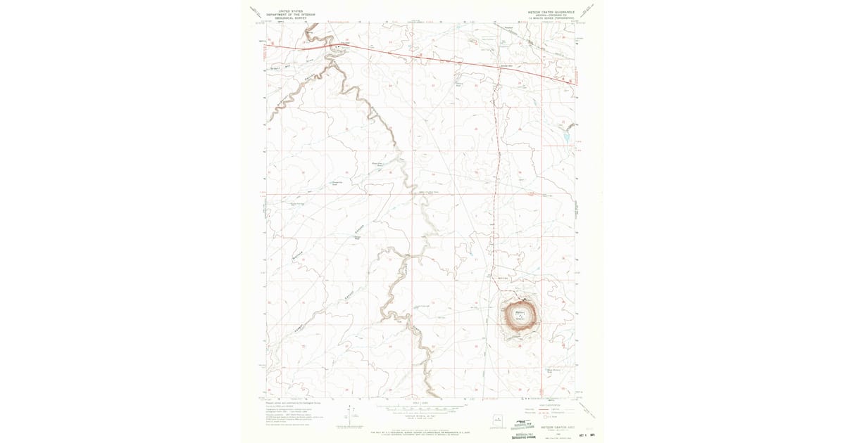1968 Map of Meteor Crater, Coconino County, AZ — High-Res | Pastmaps