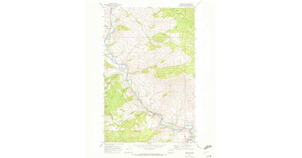 1968 Map of Methow, WA — High-Res | Pastmaps