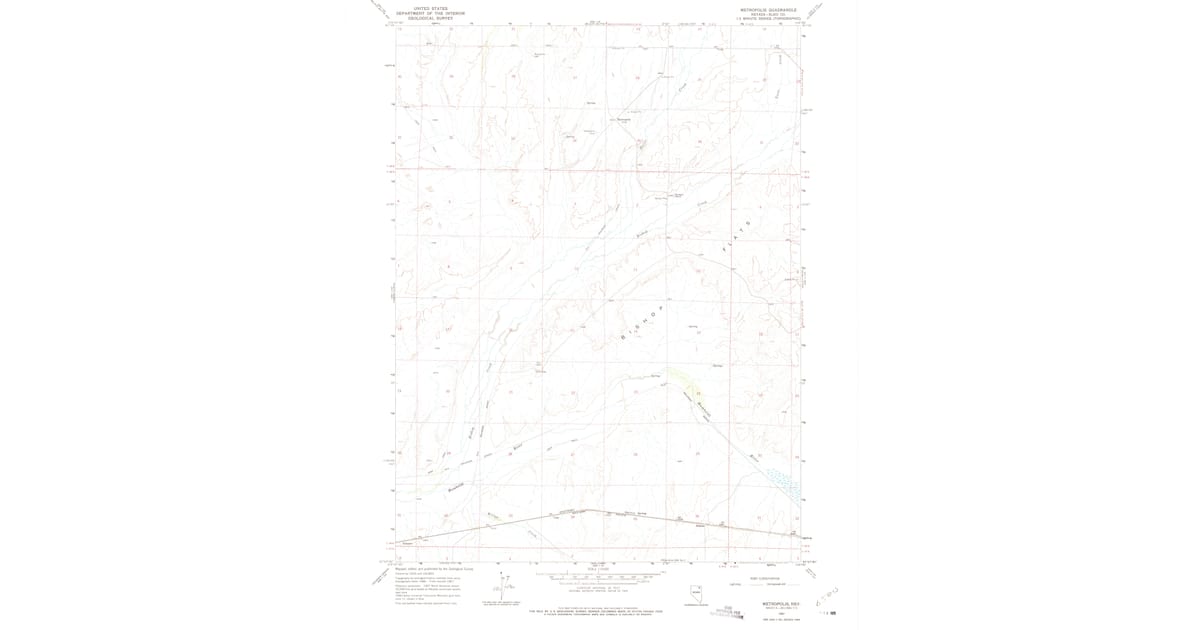 1967 Map of Metropolis, Elko County, NV — High-Res, 1975 Print | Pastmaps