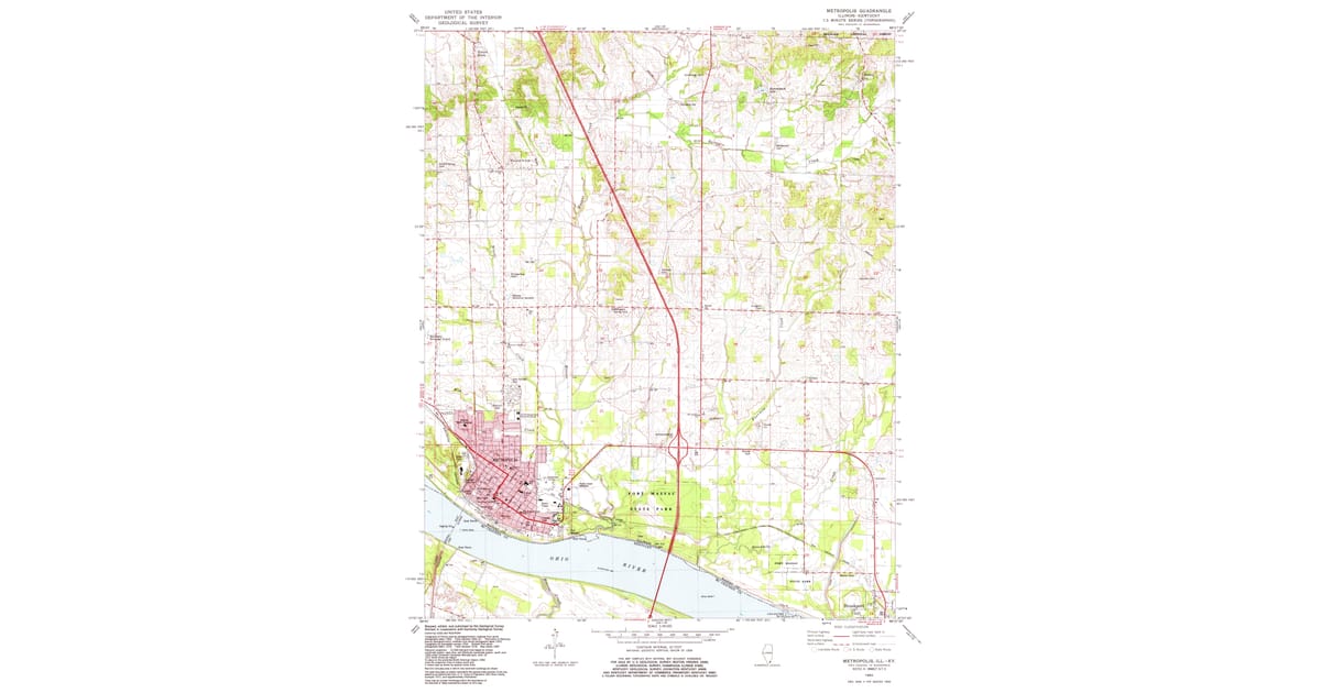 1982 Map of Metropolis, IL — High-Res | Pastmaps