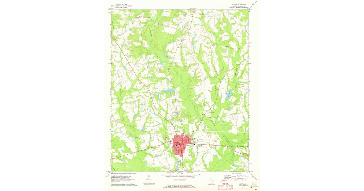 1970 Map of Metter, GA — High-Res | Pastmaps