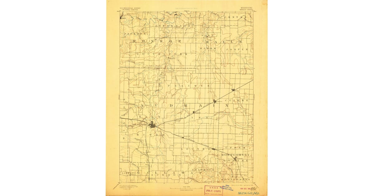 1890 Map of Mexico, MO — High-Res, 1906 Print | Pastmaps