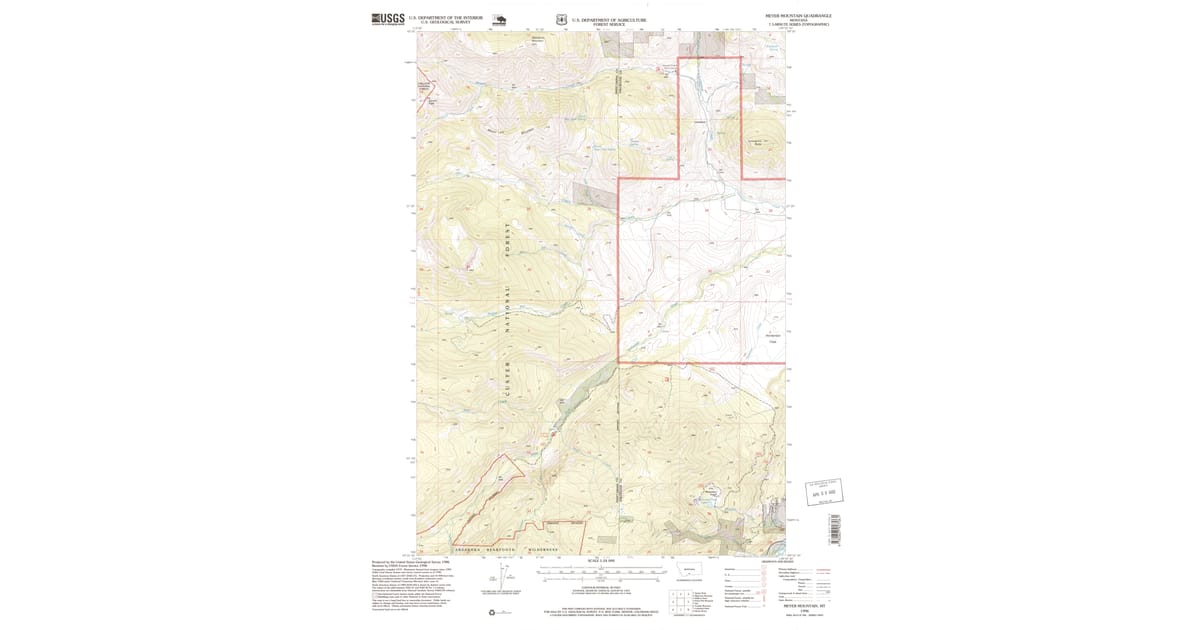 1996 Map of Meyer Mountain, Sweet Grass County, MT — High-Res | Pastmaps