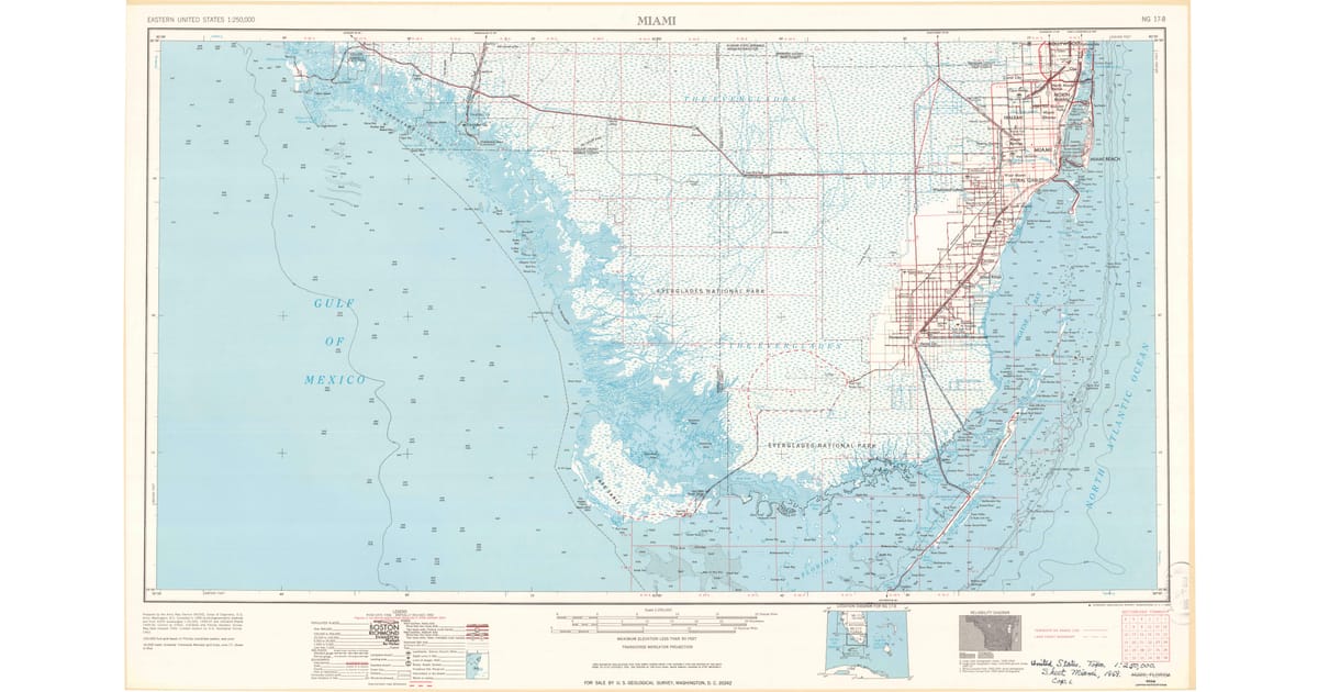 1956 Map of Miami, FL — High-Res, 1969 Print #2 | Pastmaps