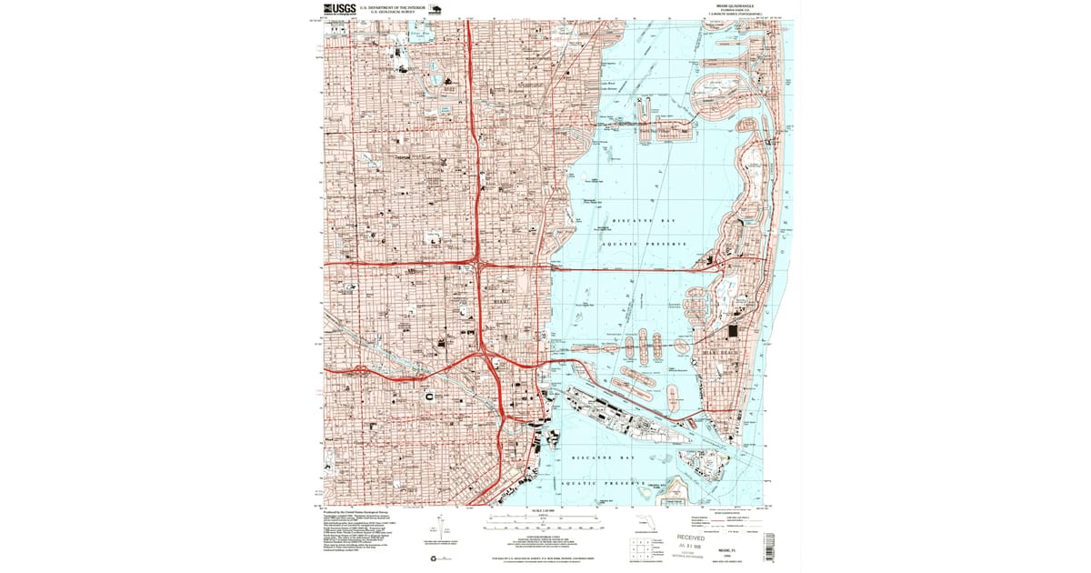 1990s Maps of Miami, FL | Pastmaps