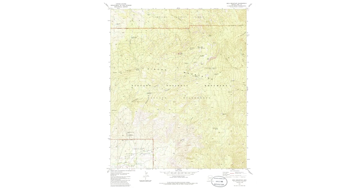 1981 Map of Mica Mountain, Pima County, AZ — High-Res | Pastmaps