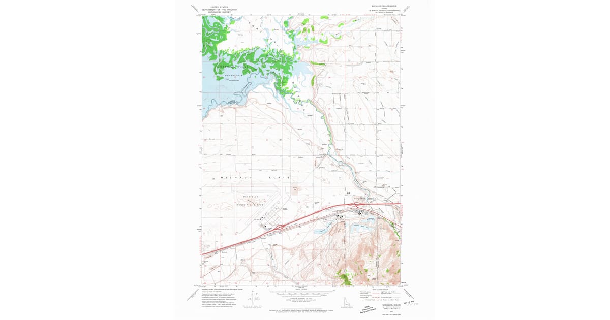 1971 Map of Michaud, Power County, ID — High-Res | Pastmaps