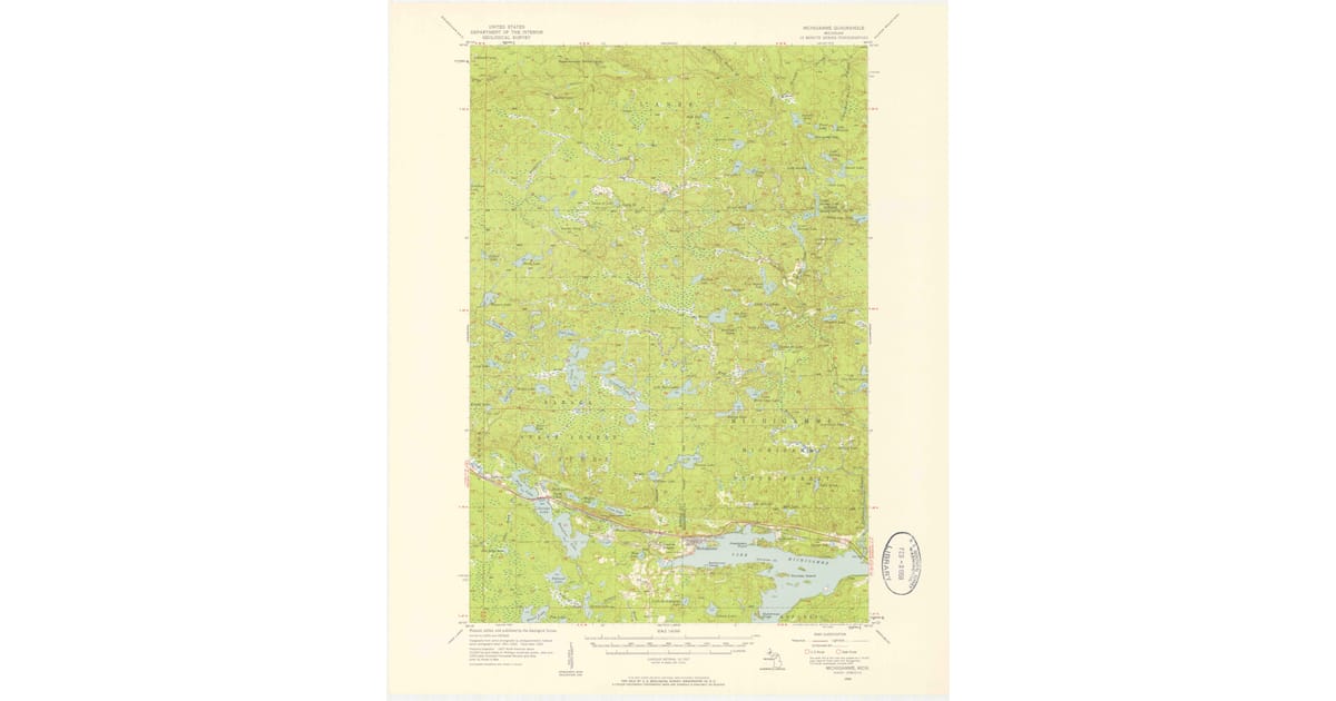 1956 Map of Michigamme, MI — High-Res | Pastmaps