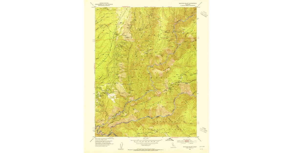 1950s Maps of Michigan Bluff, CA | Pastmaps