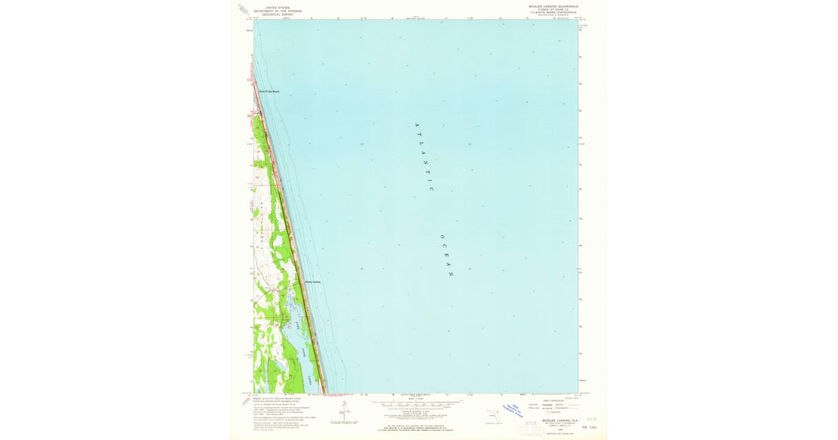 1964 Map of Mickler Landing, St. Johns County, FL — High-Res | Pastmaps